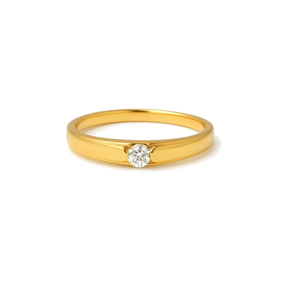 Bague “Éclat Solitaire” Diamant Naturel en Or 18 Carats – Gotama